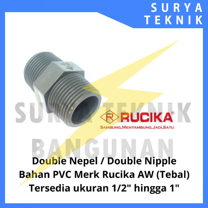Jual Double Niple AW (1/2"-3/4"-1") Fitting Pipa PVC Rucika | Shopee Indonesia