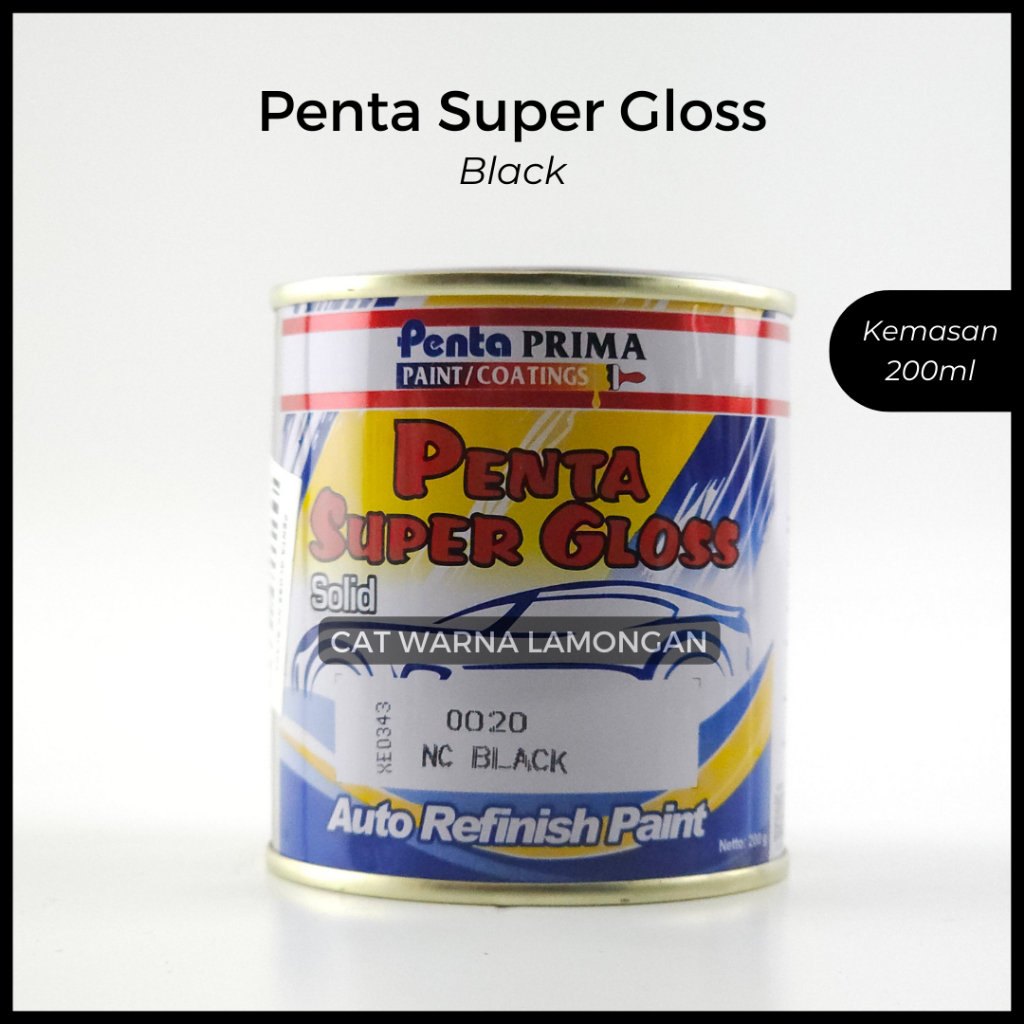 Jual 200ml Black Gloss Cat Otomotif Mobil dan Motor Penta Super Gloss ...