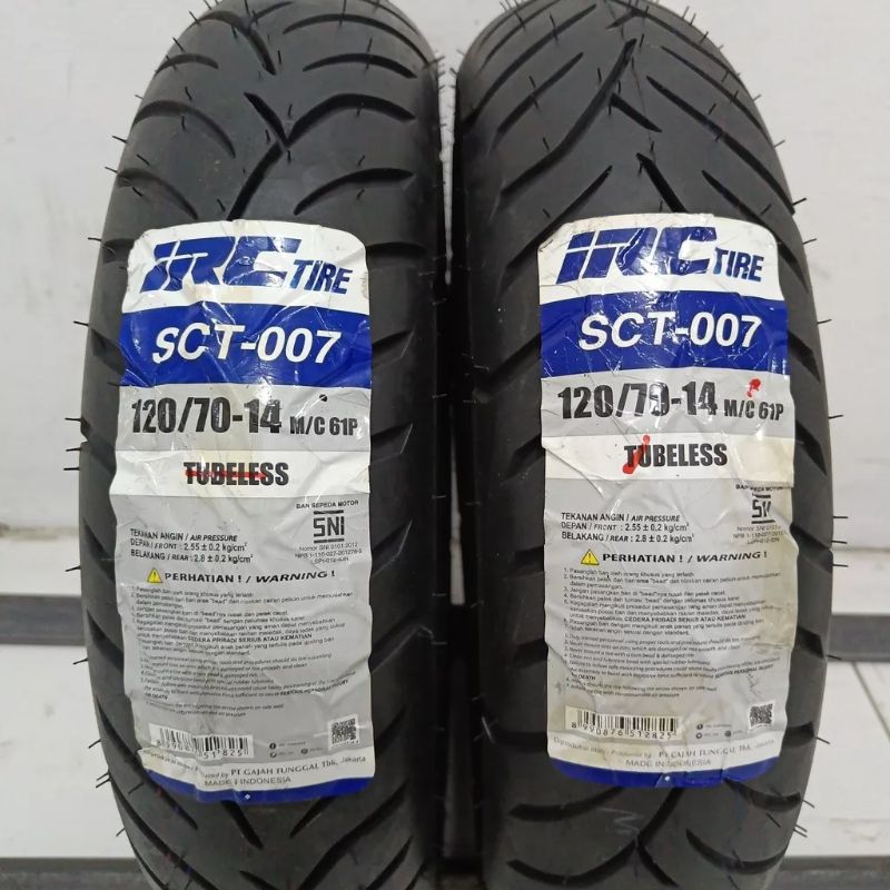 Jual BAN Motor PCX 150 VARIO 160 IRC +Pentil Tubelles 100/80-14 SCT-006 ...