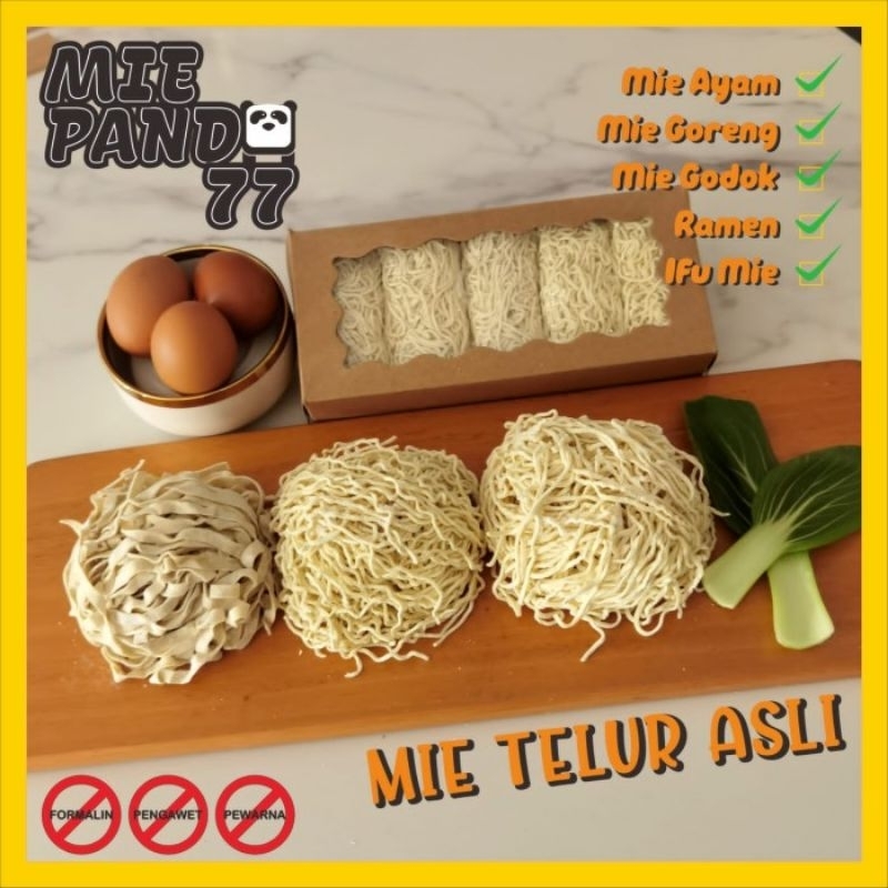 Jual Mie mentah mie basah EXTRA TELUR AYAM cap PANDA 77 isi 550gram ...
