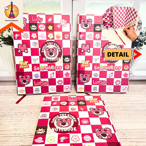 Jual Buku Notebook B5 Beruang Lotso Pink Bear Hardcover Bergaris Polos ...