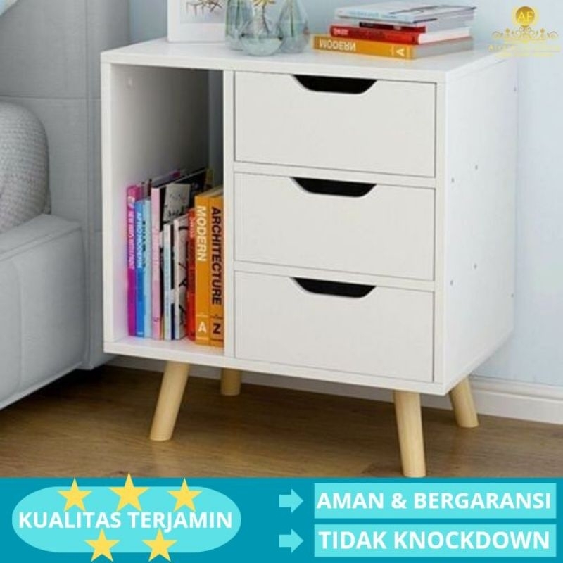 Jual Meja Nakas Minimalis Meja Hias Sudut Meja Rak buku 3Laci | Shopee ...