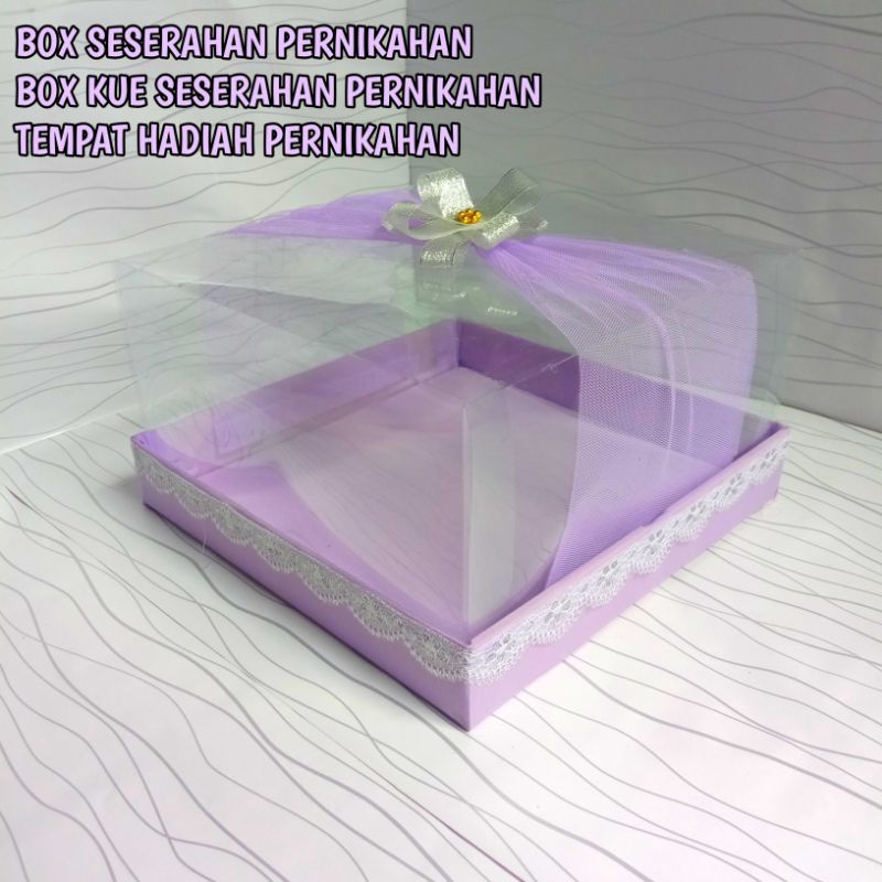 Jual [ LILAC ] Box kotak hantaran seserahan pernikahan tertutup mika ...