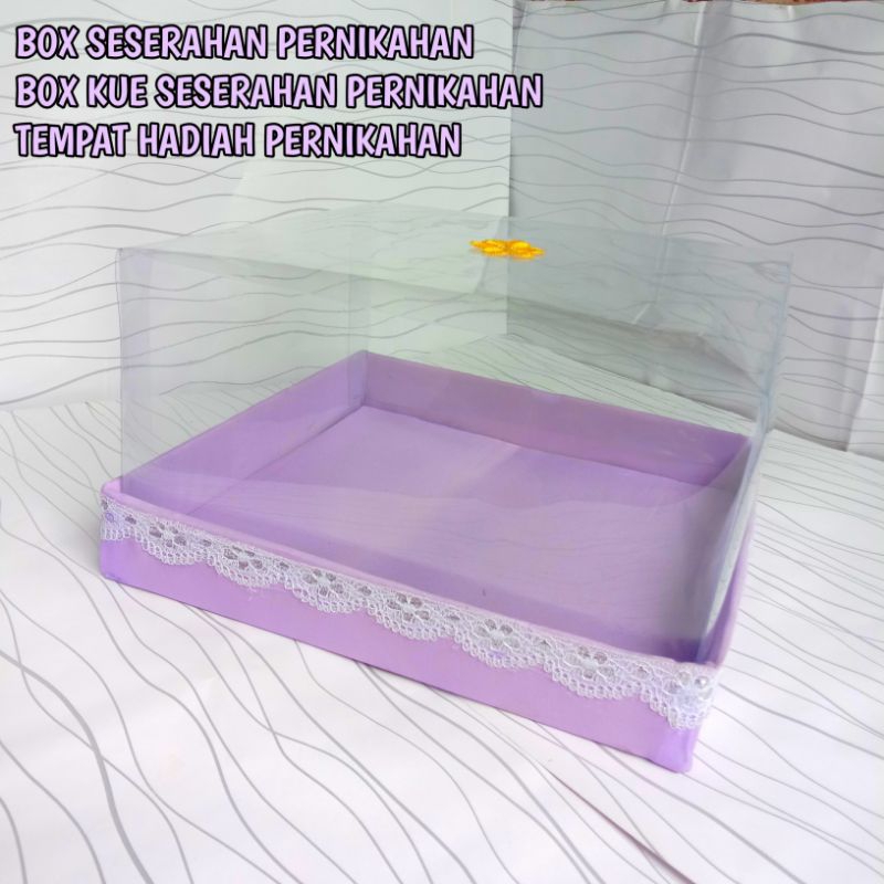 Jual ( LILAC ) Box kotak hantaran seserahan pernikahan tertutup mika ...