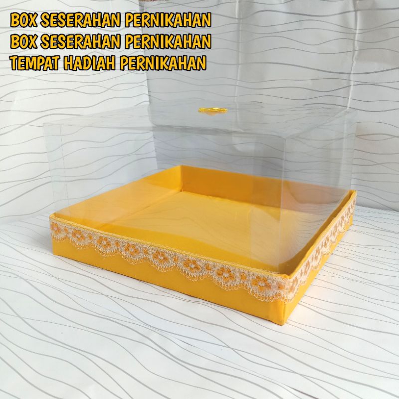 Jual ( GOLD ) Box kotak hantaran seserahan pernikahan tertutup mika ...