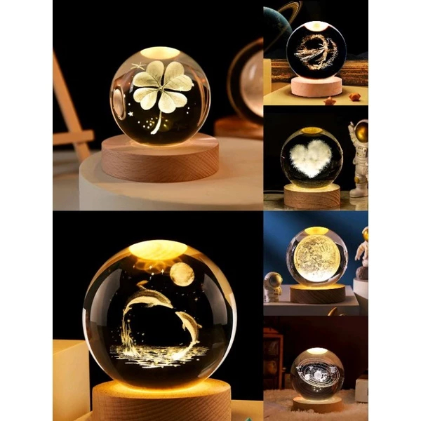 Jual Lampu Bola Kristal Kaca USB Lampu Hias Kamar Tidur Lampu Dekorasi ...