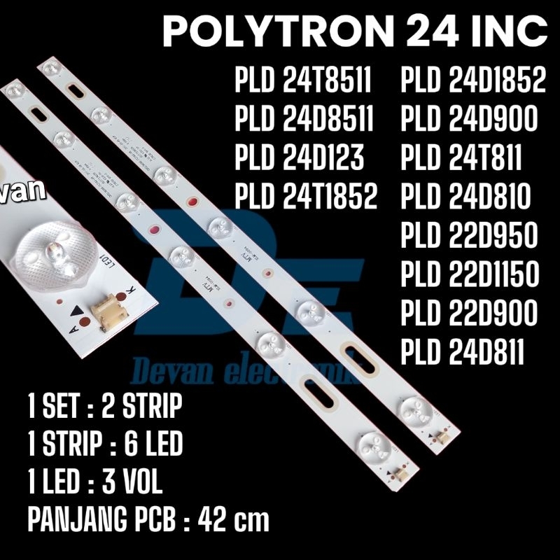 Jual LAMPU LED TV POLYTRON PLD24T8511 LAMPU BACKLIGHT TV POLYTRON 24 ...