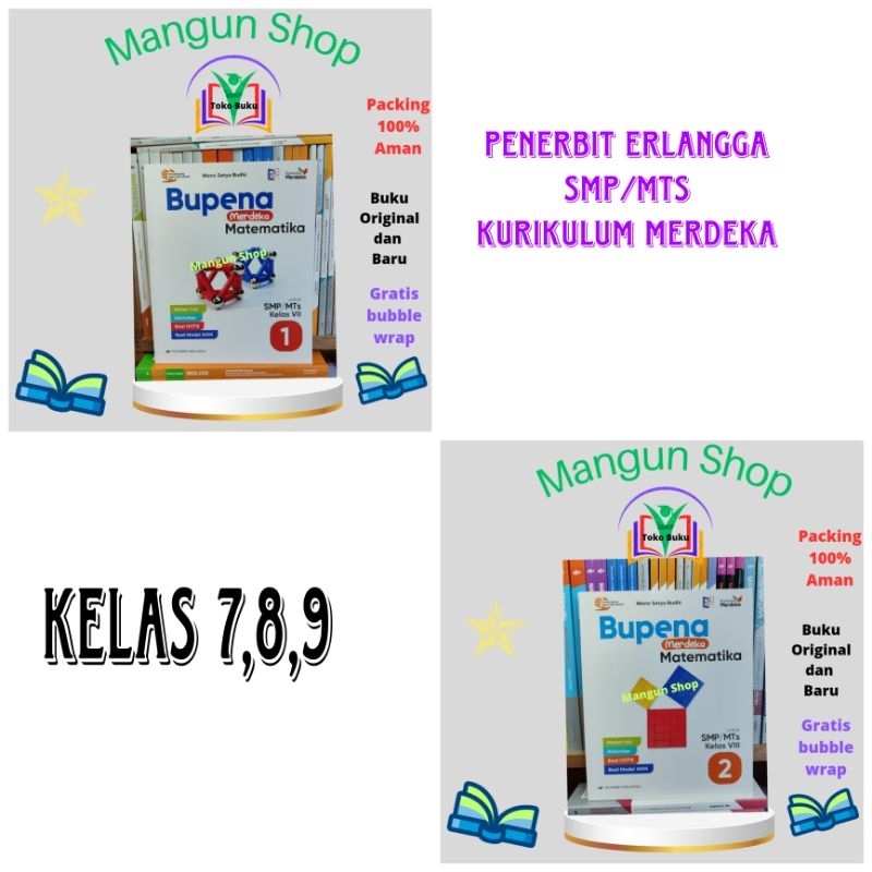 Jual Buku Bupena Merdeka Matematika Kelas 7,8,9 SMP/MTs Kurikulum Merdeka Erlangga | Shopee ...