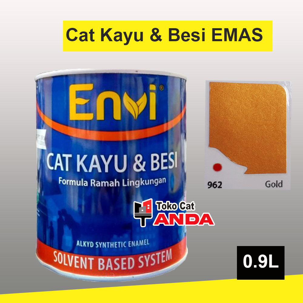Jual CAT KAYU BESI ENVI EMAS 0.9 LITER - Cat Kayu Emas Gold - Cat Besi ...