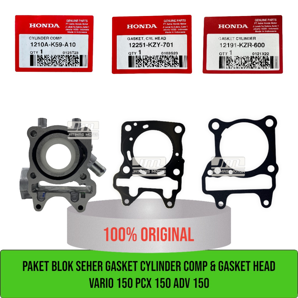 Jual Blok seher cylinder comp vario 150 pcx 150 led ADV 1210A-K59-A10 12251-KZY-701 12191-KZR ...