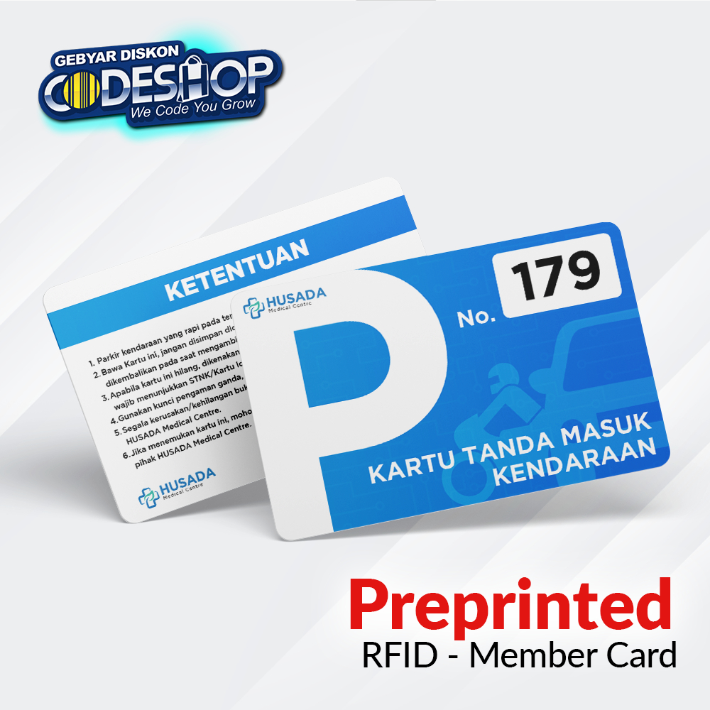 Jual Custom Preprinted ID Card Kartu Member Parkir Mobil Motor PVC RFID ...
