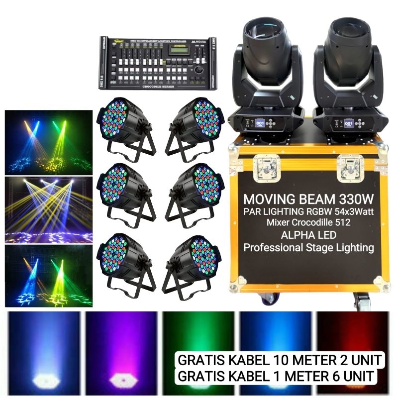 Jual Lampu Lighting Moving Beam Paket Alpha LED | Shopee Indonesia