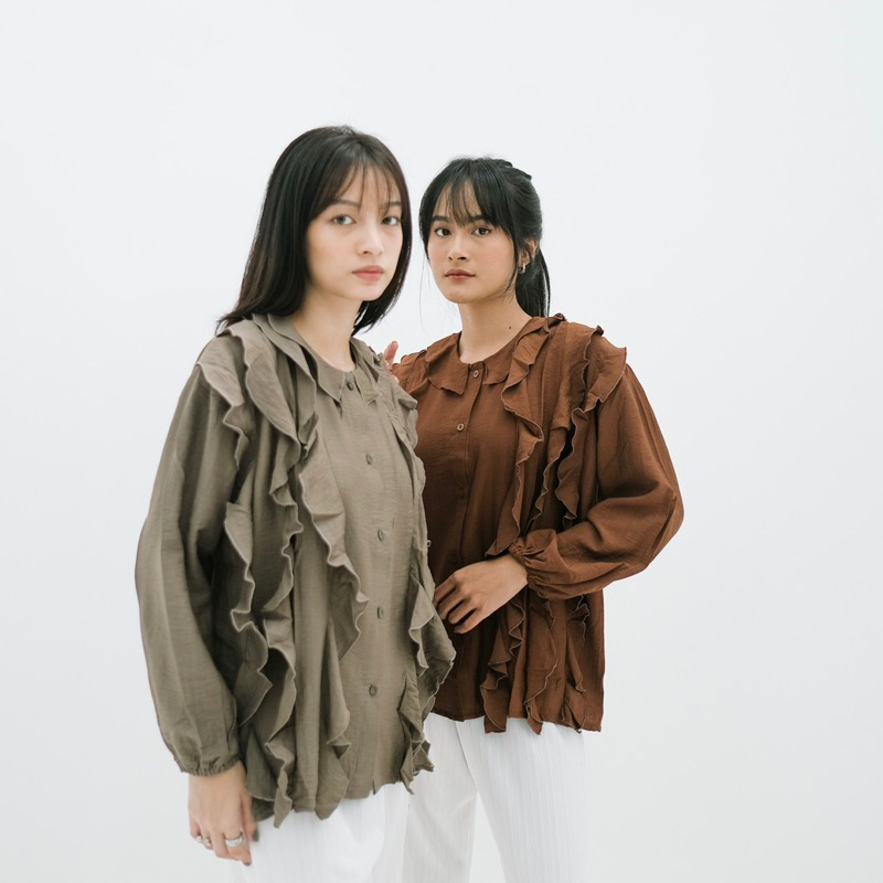 Jual Renaette - KAYRA BLOUSE - Atasan Wanita - Baju Ruffle - Baju Unik ...
