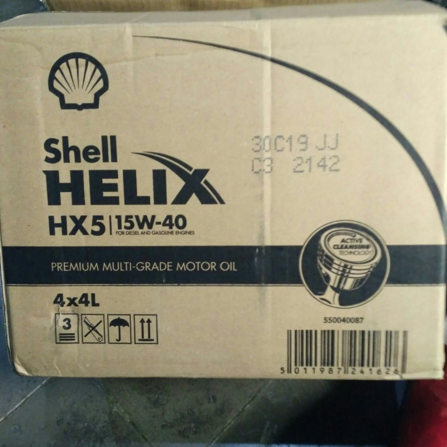 Jual 1 DUS OLI SHELL HELIX HX5 15W-40 ISI 4 GALON x 4L // SATU KARTON ...