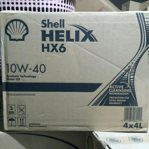 Jual 1 dus isi 4 galon shell helix hx6 10w-40 4L // 1 DUS OLI SHELL ...