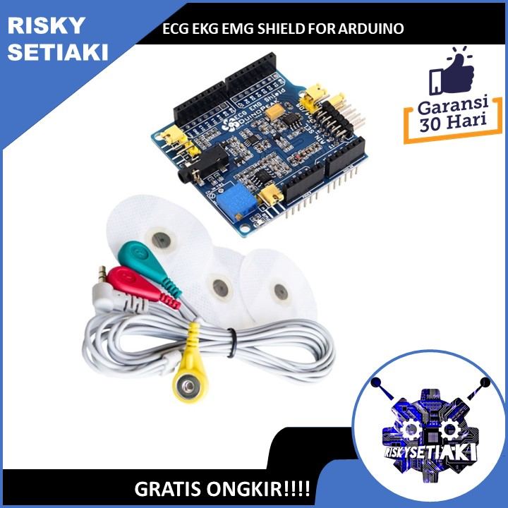 Jual Ecg Ekg Emg Shield For Arduino With Cables And Electrodes Shopee