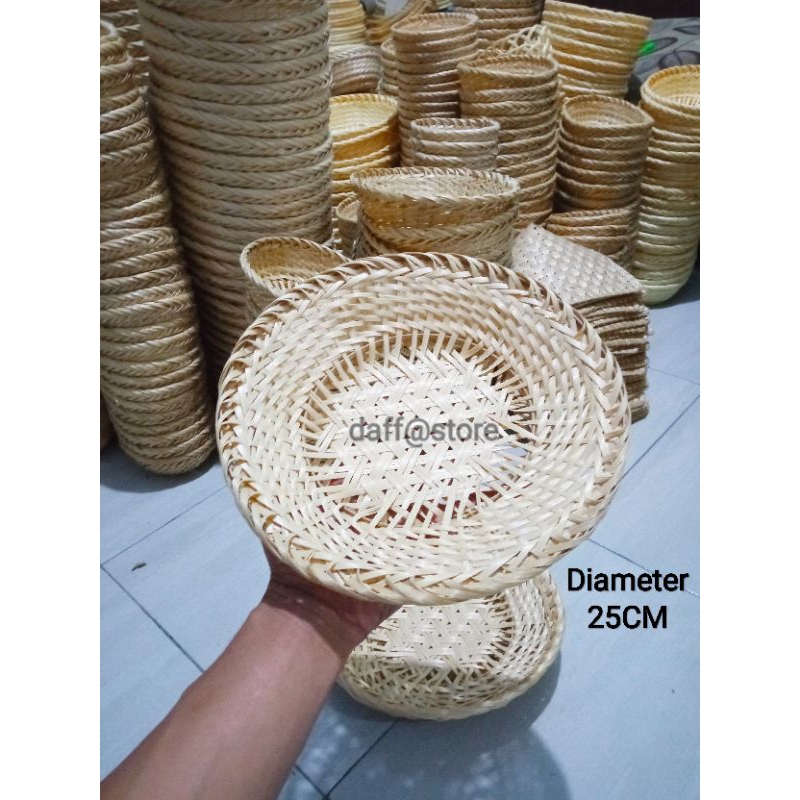Jual Piring bambu | piring anyaman bambu diameter 25cm | piring cantik ...