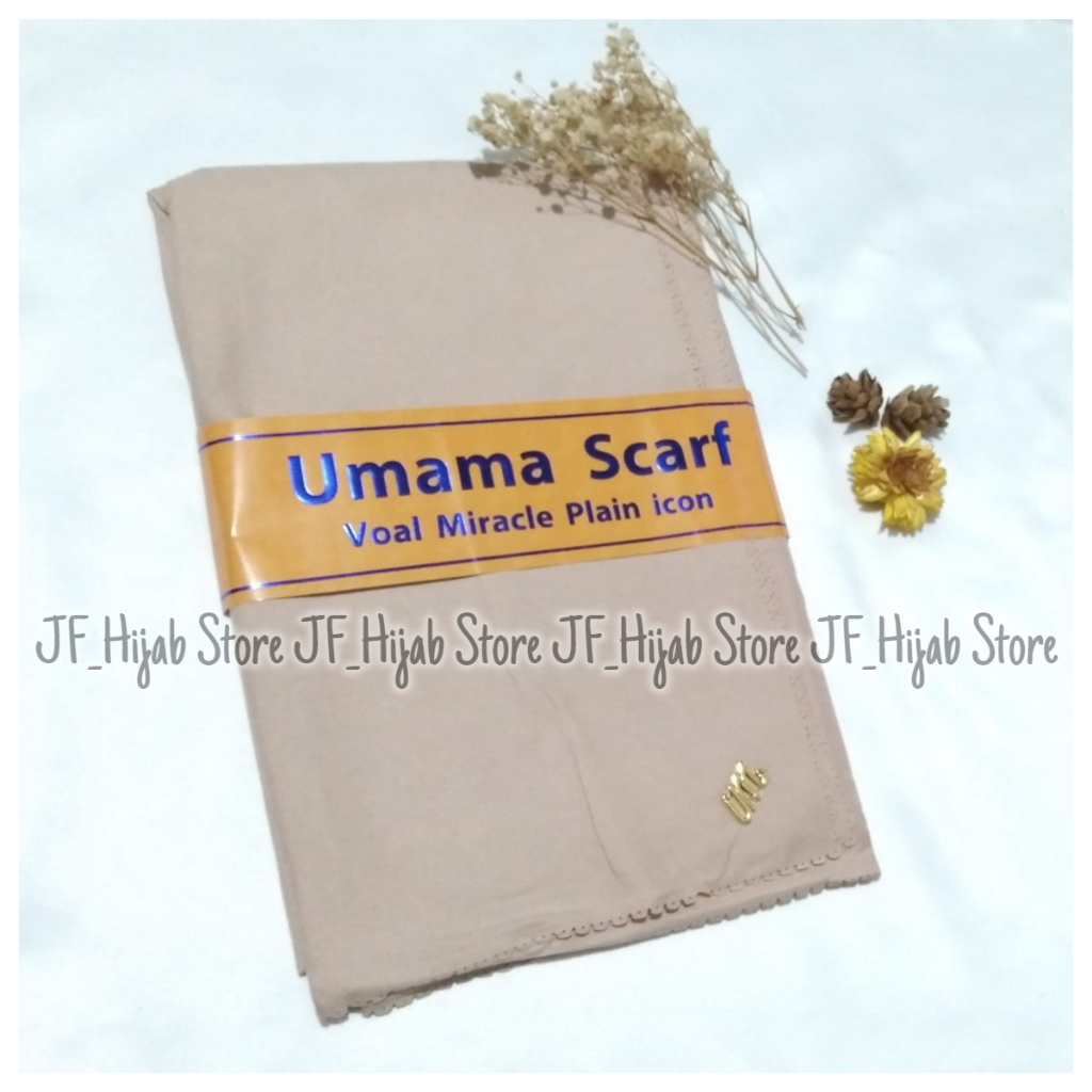 Jual HIJAB SEGIEMPAT UMAMA VOAL MIRACLE PLAIN METAL LOGO Umama Scarf ...