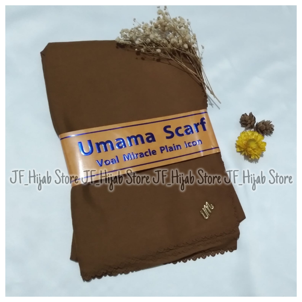 Jual HIJAB SEGIEMPAT UMAMA VOAL MIRACLE PLAIN METAL LOGO Umama Scarf ...