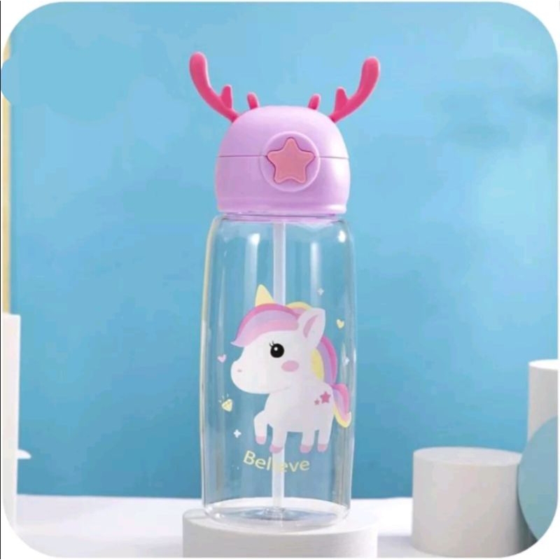 Jual Botol Minum Tanduk Rusa Tali Sedotan / Botol Minum Anak Lucu 600 ml | Shopee Indonesia