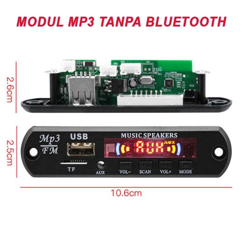Jual Modul Kit Mp3 Player USB FM Aux Tf NON Bluetooth set music player ...