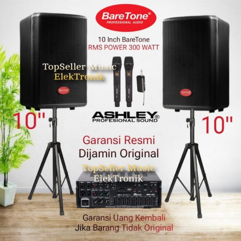 Jual Paket Sound System Karaoke Indoor/ Outdoor BareTone 10 Inch Mic 2 ...