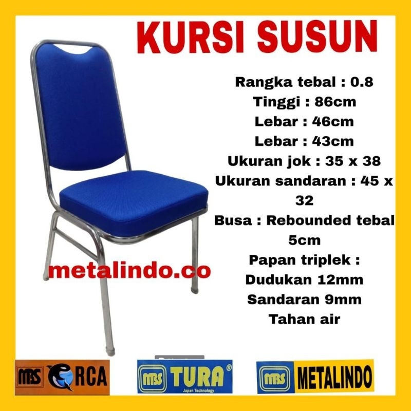 Jual kursi Susun Kursi Seminar Kursi kantor Kursi makan Serbaguna (Jok ...