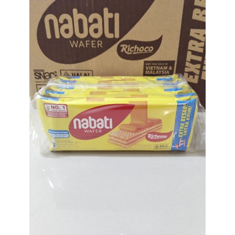 Jual Wafer Nabati 1000 Wafer Nabati S2 Cokelat Keju 1 dus isi 12 pack ...