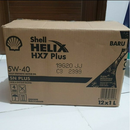 Jual 1 DUS // SATU KARTON (12 BOTOL) OLI SHELL HELIX Hx7 SAE 5w/40 1L ...