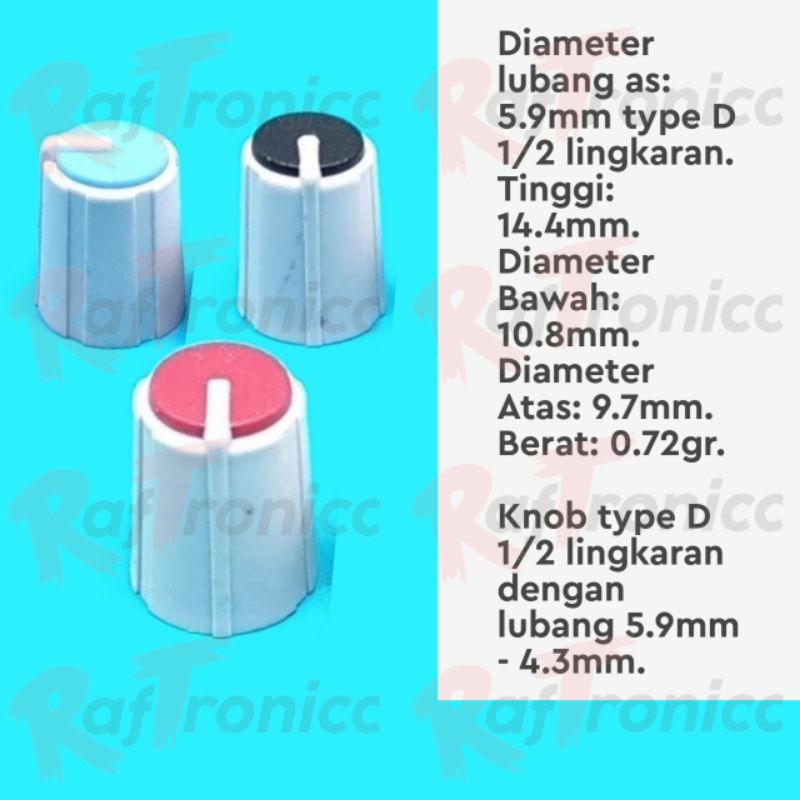Jual Knob Merah, Hitam, Biru Potensio Type D Untuk Mixer Dan Audio ...