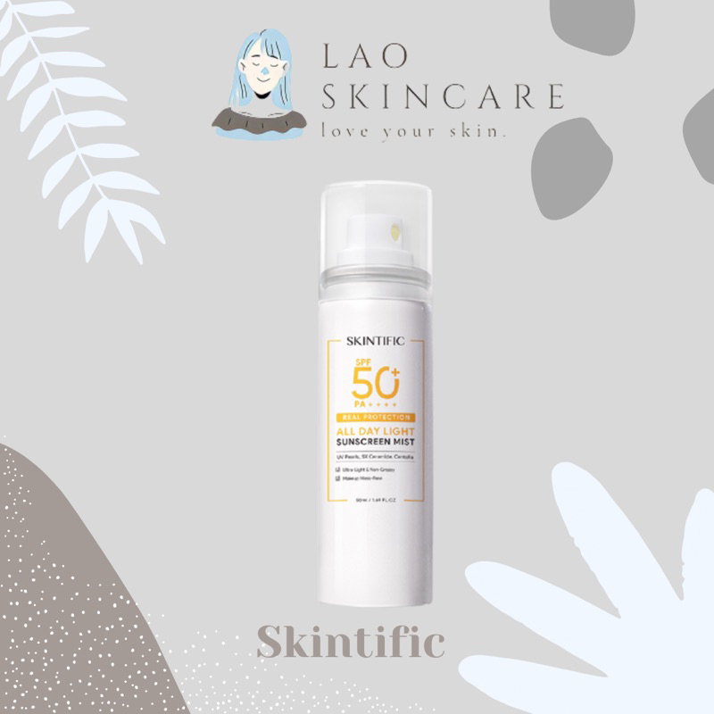 Jual SKINTIFIC - All Day Light Sunscreen Mist Spray SPF 50 PA ++++ 50ml | Shopee Indonesia