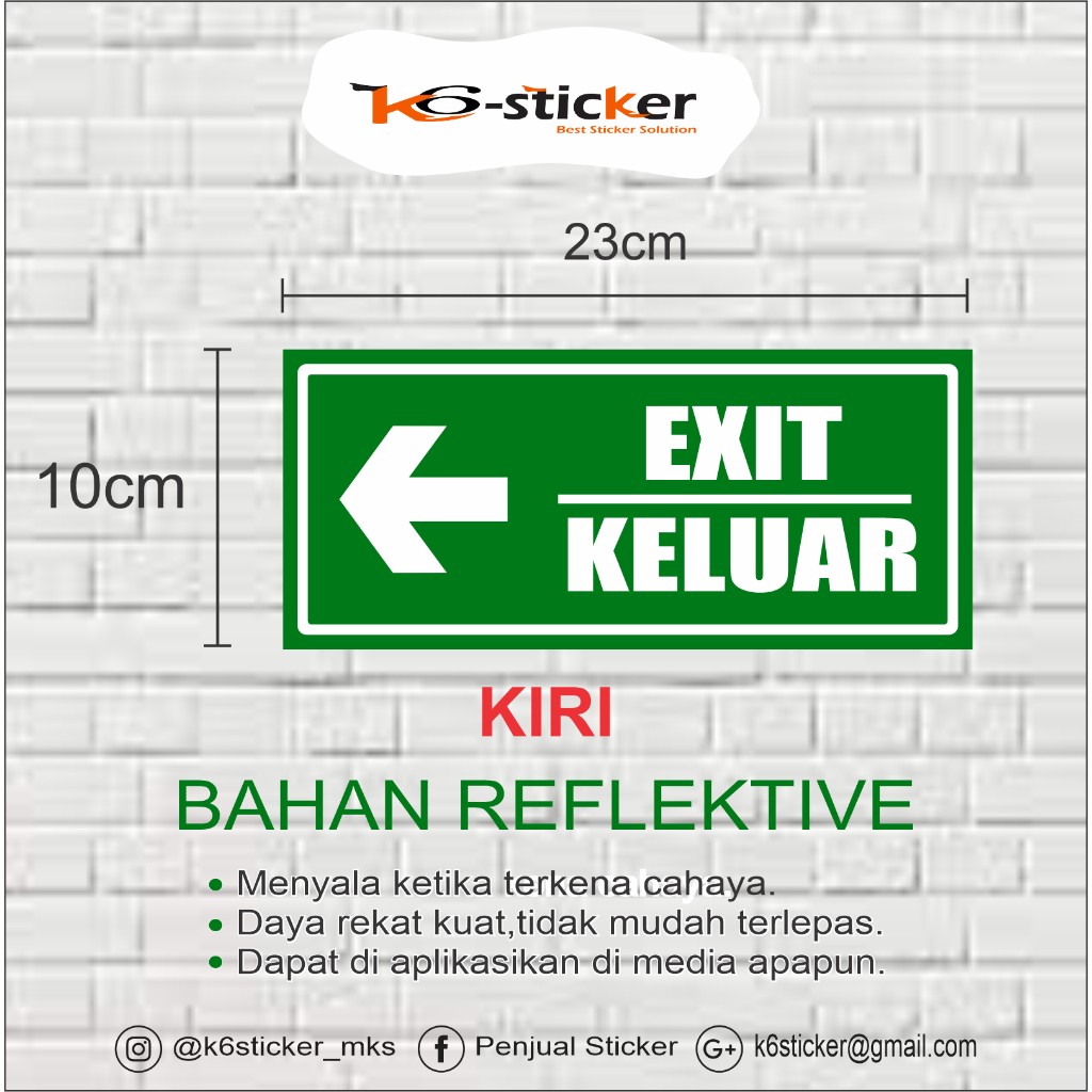 Jual STIKER EMERGENCY EXIT JALUR EVAKUASI | Shopee Indonesia
