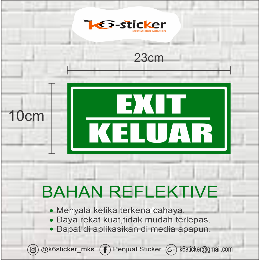 Jual STIKER EMERGENCY EXIT JALUR EVAKUASI | Shopee Indonesia
