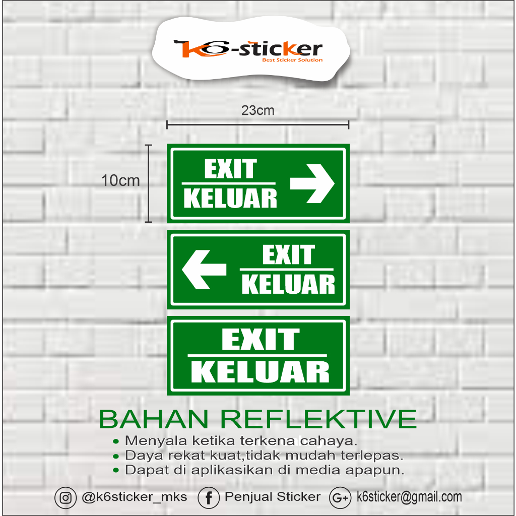 Jual STIKER EMERGENCY EXIT JALUR EVAKUASI | Shopee Indonesia