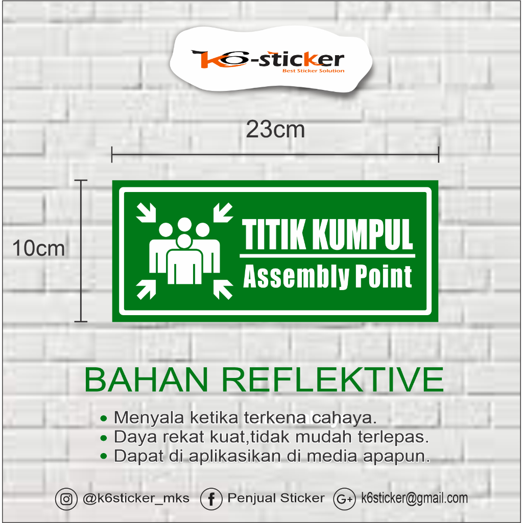 Jual Sticker Evakuasi Titik Kumpul BAHAN SCHOTLITE / REFLEKTIV | Shopee ...