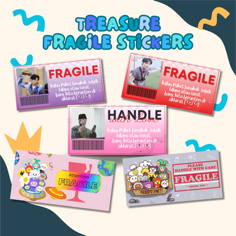 Jual (MIN ORDER 10PCS) STICKER FRAGILE MEME KPOP TREASURE CUTE SEALED ...