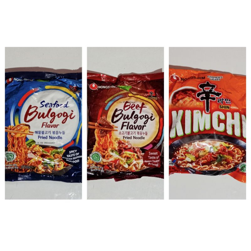 Jual Mie Korea Nongshim Beef Bulgogi || Seafood Bulgogi || Kimchi ...
