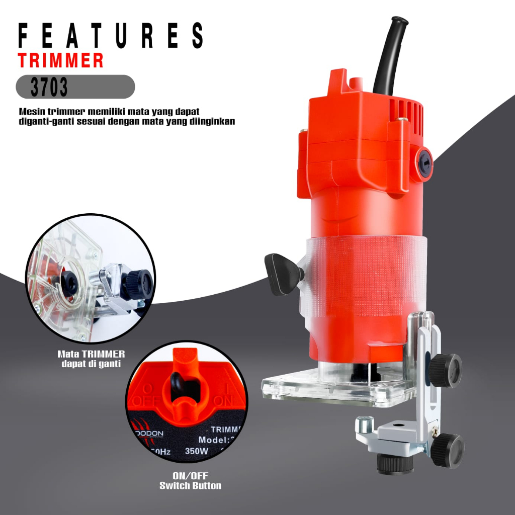 Jual kelas MODEL MAKTEC GIMPET Wood Trimmer 370 1/4 Mesin Router Profil ...