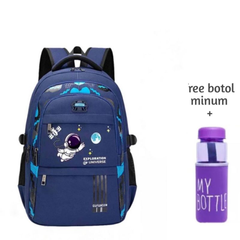 Jual Tas sekolah anak laki laki astronot tas ransel untuk anak SD SMP FREE BOTOL MINUMAN ...