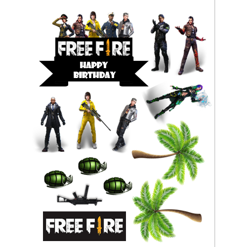 Jual Topper FREE FIRE Custom/Hiasan Cake ULTAH tema free fire | Shopee ...