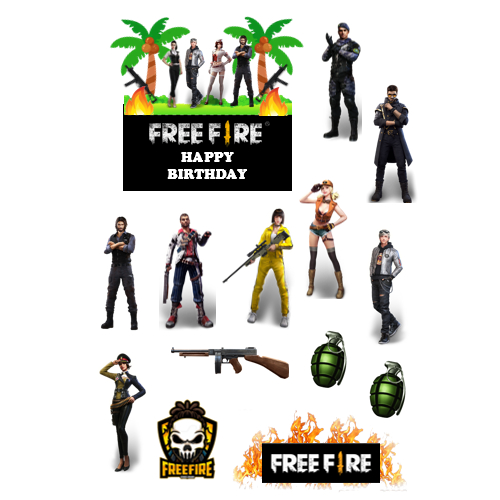 Jual Topper FREE FIRE Custom/Hiasan Cake ULTAH tema free fire | Shopee ...