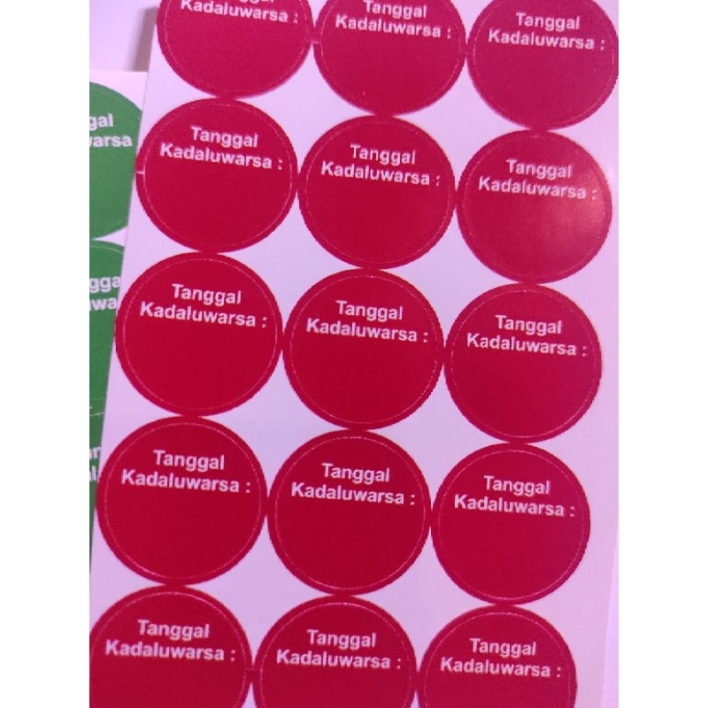 Jual stiker label tanggal kadaluwarsa / tgl expired obat 2x2 cm ...