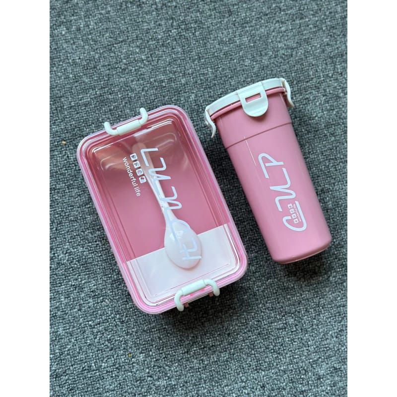 Jual Kotak Bekal Set / Lunch Box Set Sekat 3 Free Botol dan Alat Makan | Shopee Indonesia