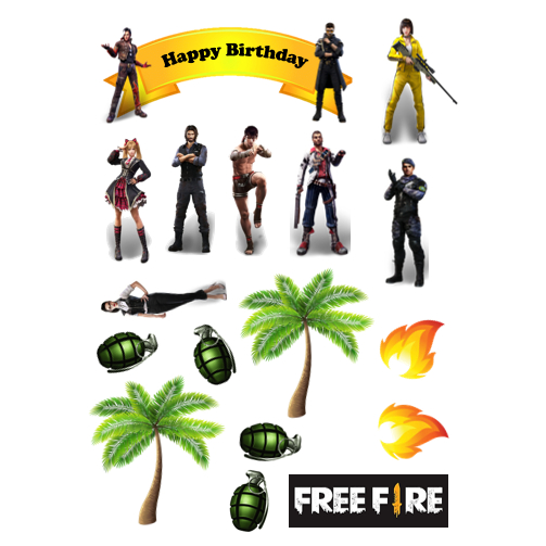 Jual Topper FREE FIRE Custom/Hiasan Cake ULTAH tema free fire | Shopee ...
