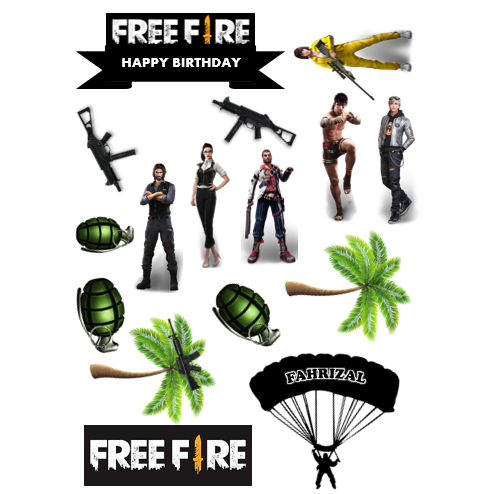 Jual Topper FREE FIRE Custom/Hiasan Cake ULTAH tema free fire | Shopee ...