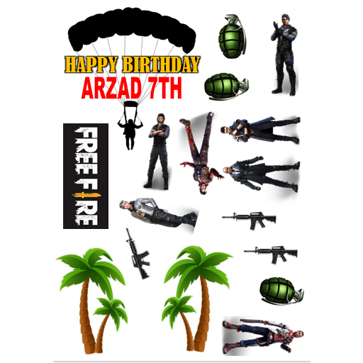 Jual Topper FREE FIRE Custom/Hiasan Cake ULTAH tema free fire | Shopee ...