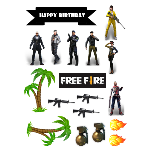 Jual Topper FREE FIRE Custom/Hiasan Cake ULTAH tema free fire | Shopee ...