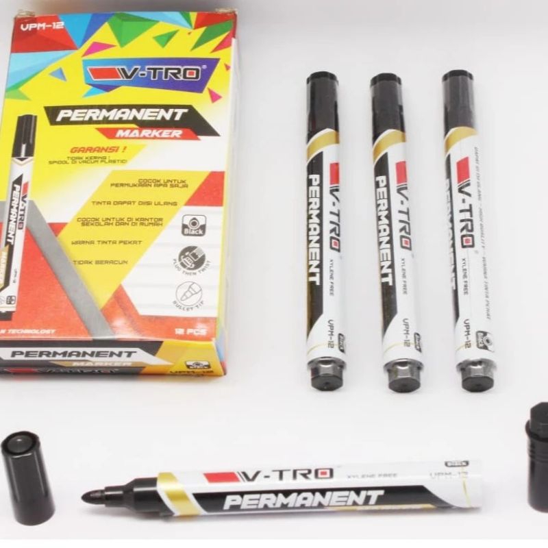 Jual PERMANENT MARKERS / SPIDOL HITAM PERMANEN SPIDOL PERMANENT HITAM ...