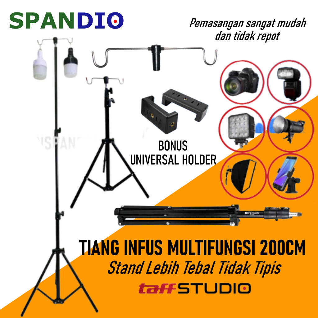 Jual Tiang Tripod Portable 200cm untuk Tiang Lampu Camping - Infus ...