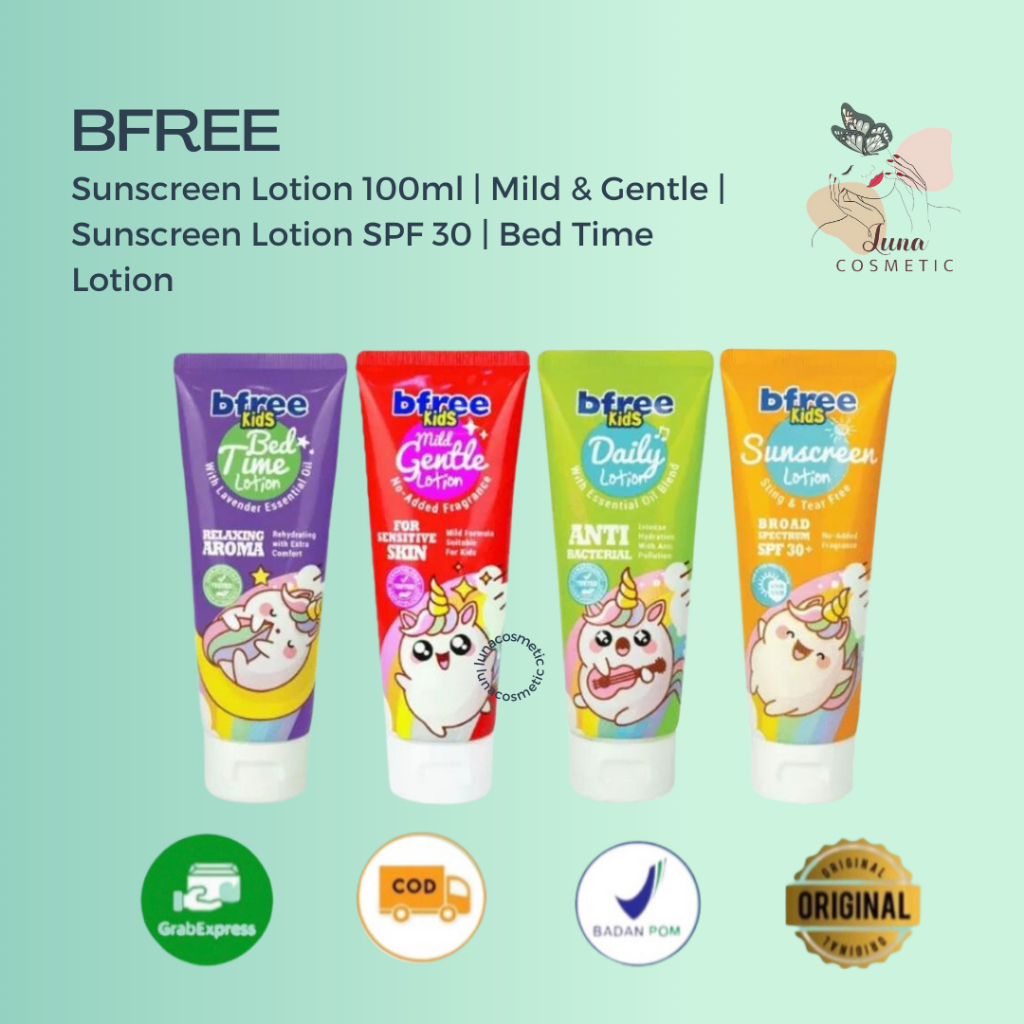 Jual BFREE Kids Sunscreen Lotion 100ml | Mild & Gentle | Sunscreen ...